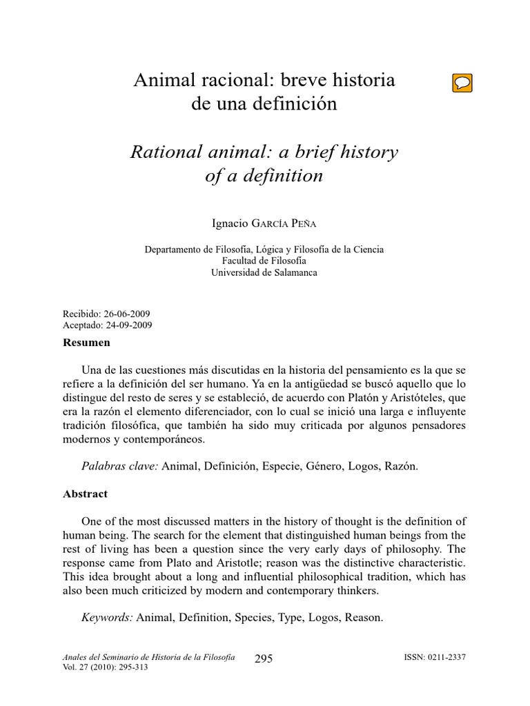 El Hombre-Animal Racional | PDF | Aristóteles | Homo Sapiens