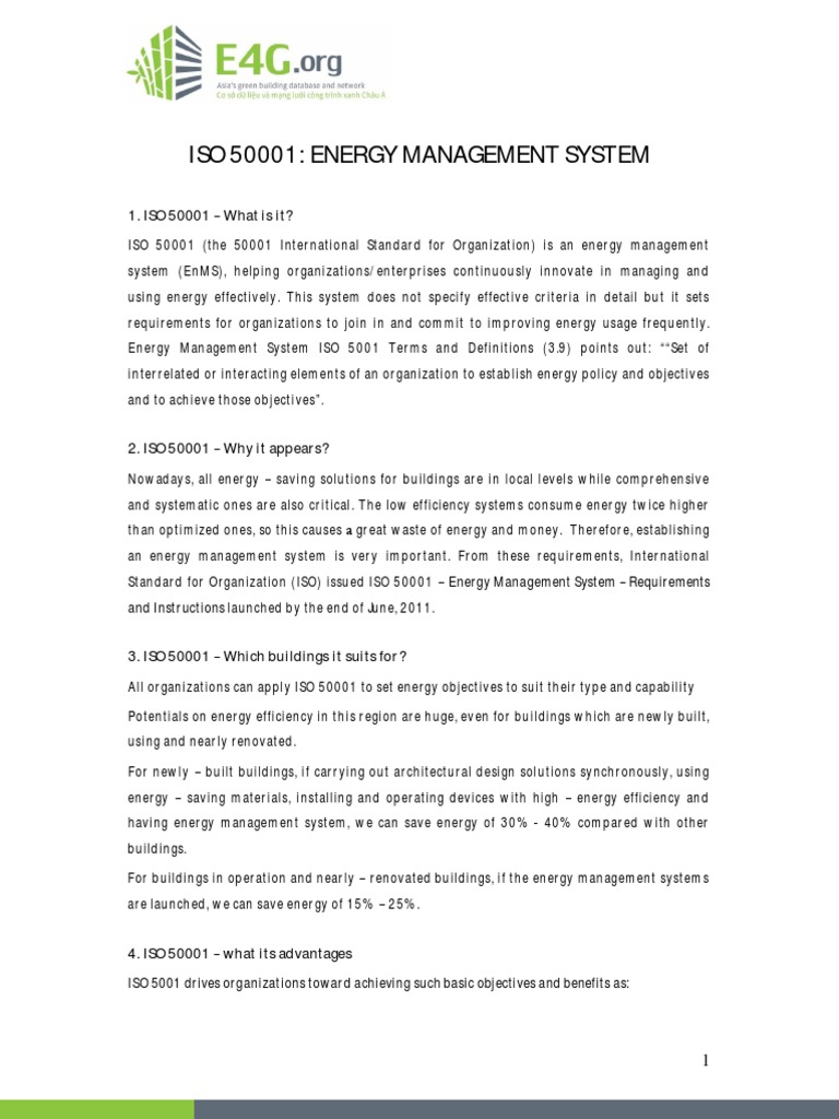 Iso 50001 en | PDF | Energy Management | Efficient Energy Use