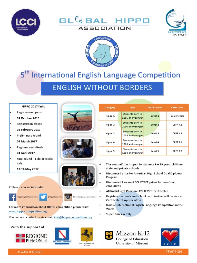 5 International English Language Competition: With The Support of | PDF