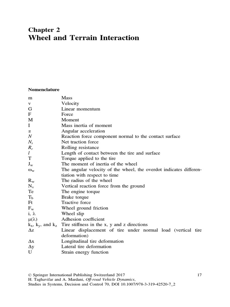 Off-Road Vehicle Dynamics | PDF | Tire | Force