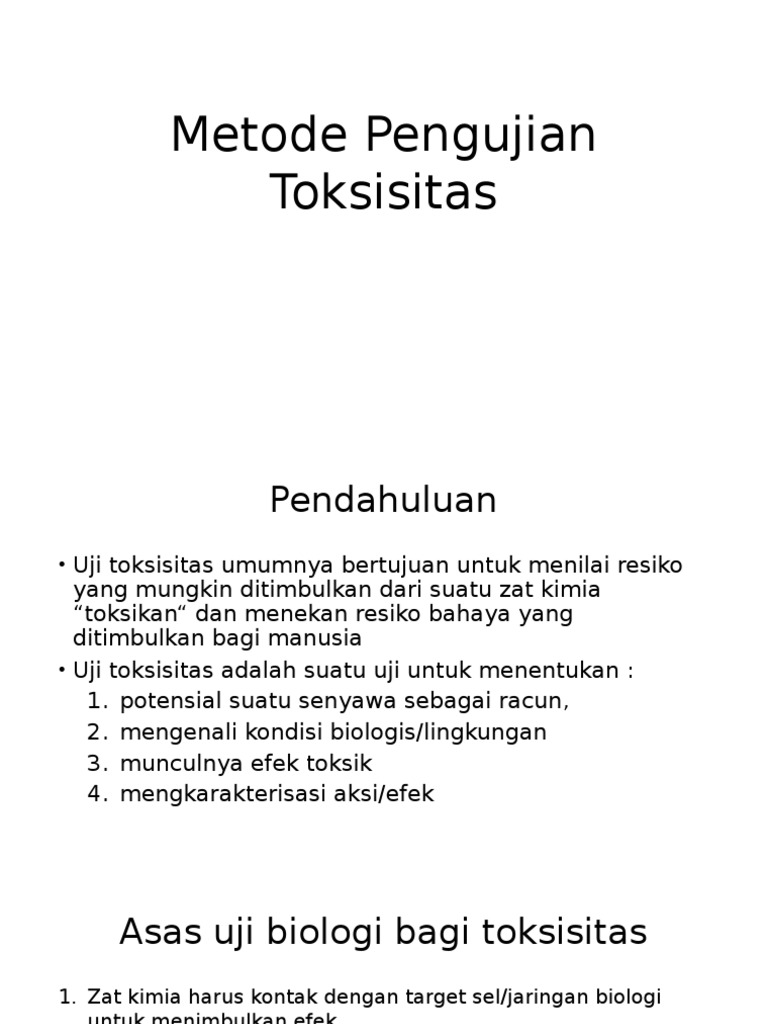 Metode Pengujian Toksisitas | PDF