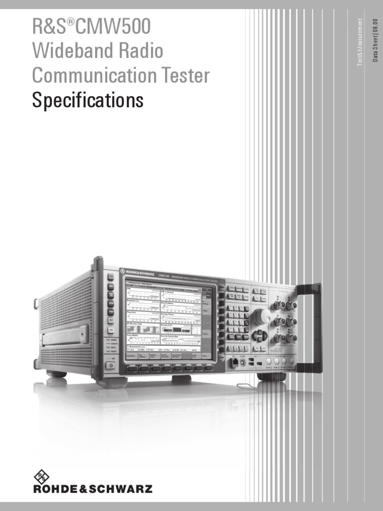 R S CMW500 Spec | PDF | Frequency Modulation | Modulation