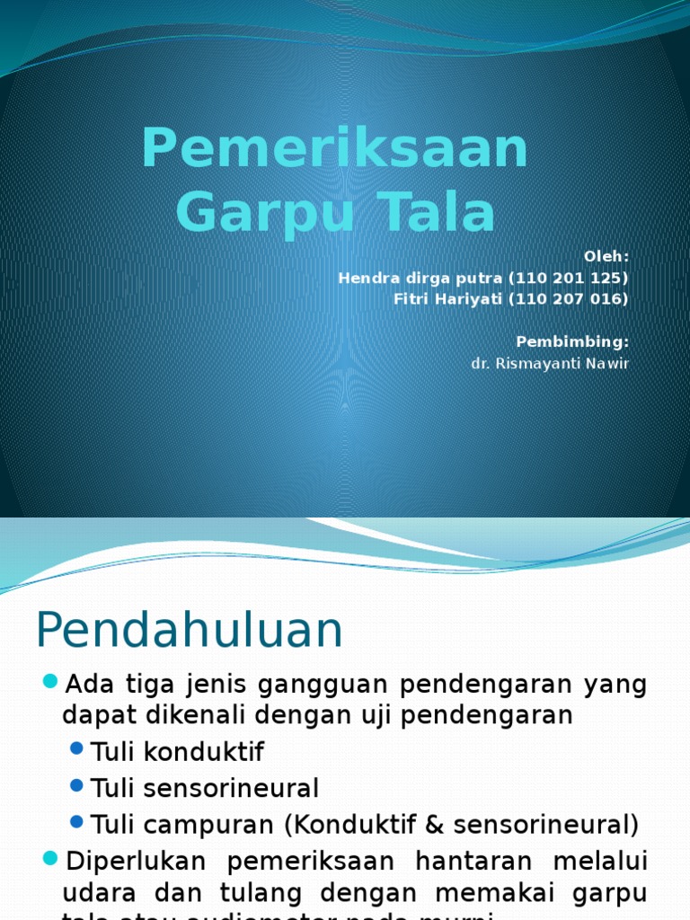 Slide Pemeriksaan Garpu Tala | PDF