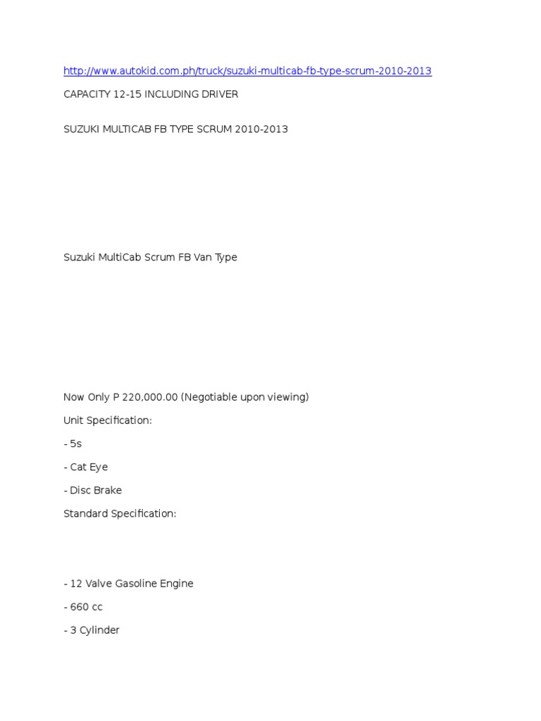 Multicab Business | PDF | Manual Transmission | Transmission (Mechanics)