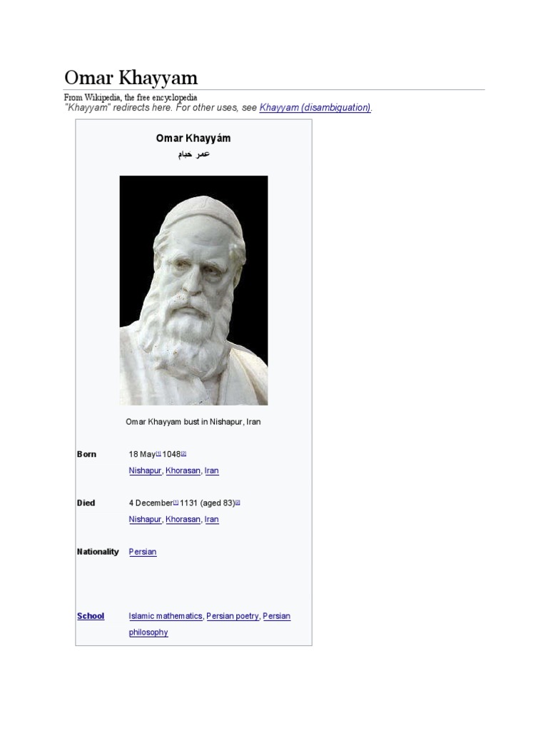 Omar Khayyam | Omar Khayyam | Geometry