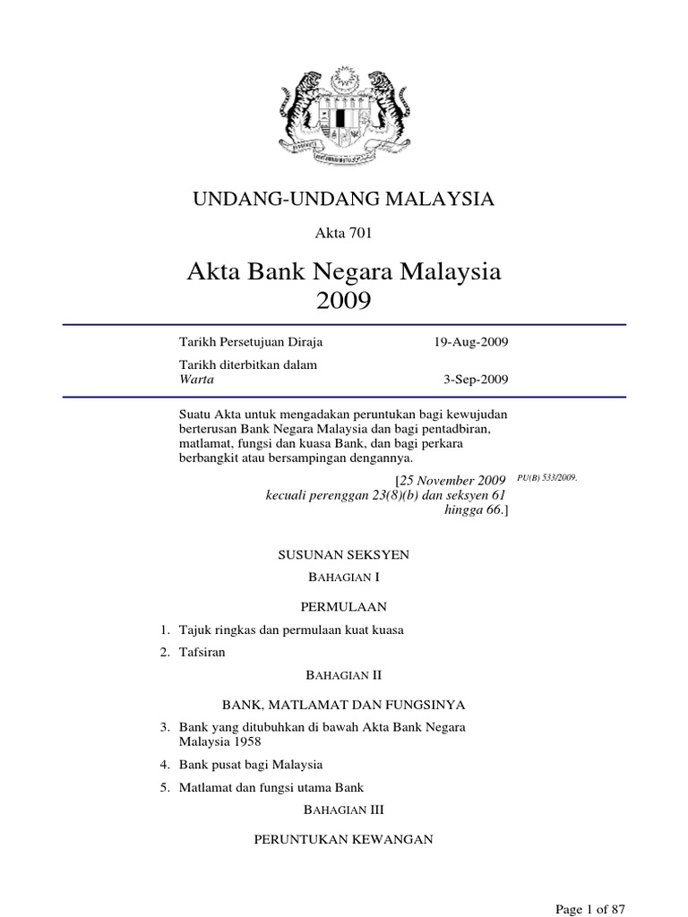 Akta BNM | PDF
