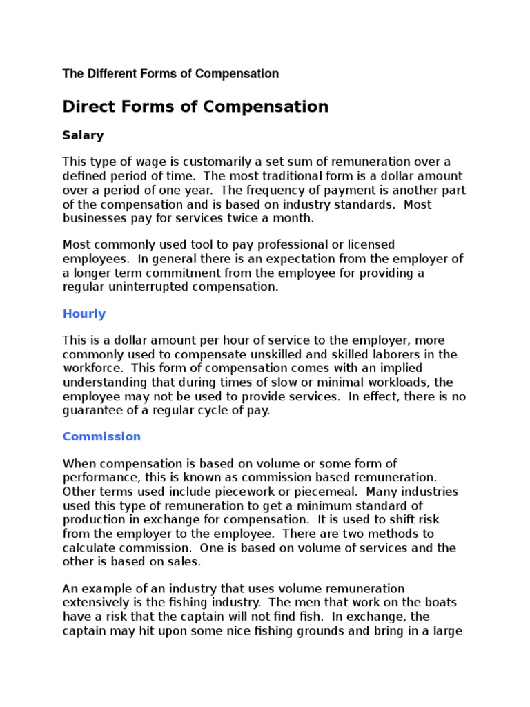 Understanding Compensation Types | PDF | Employee Benefits | Sick Leave