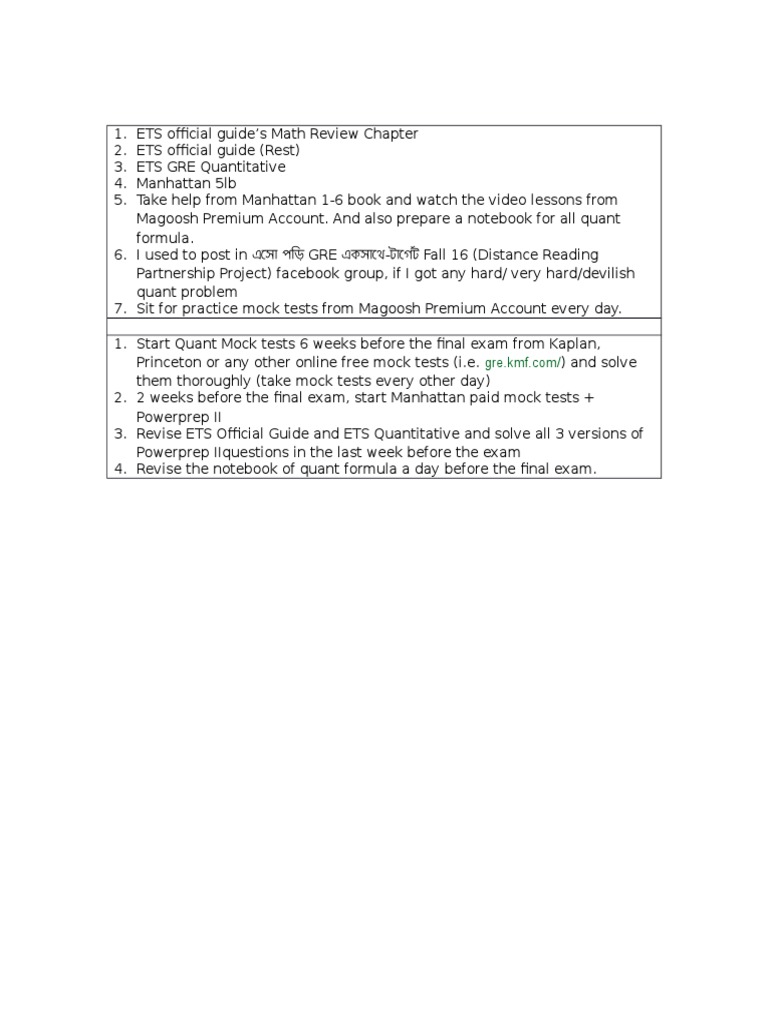 Gre Quant Study Plan Pdf Teaching Methods Materials Computers