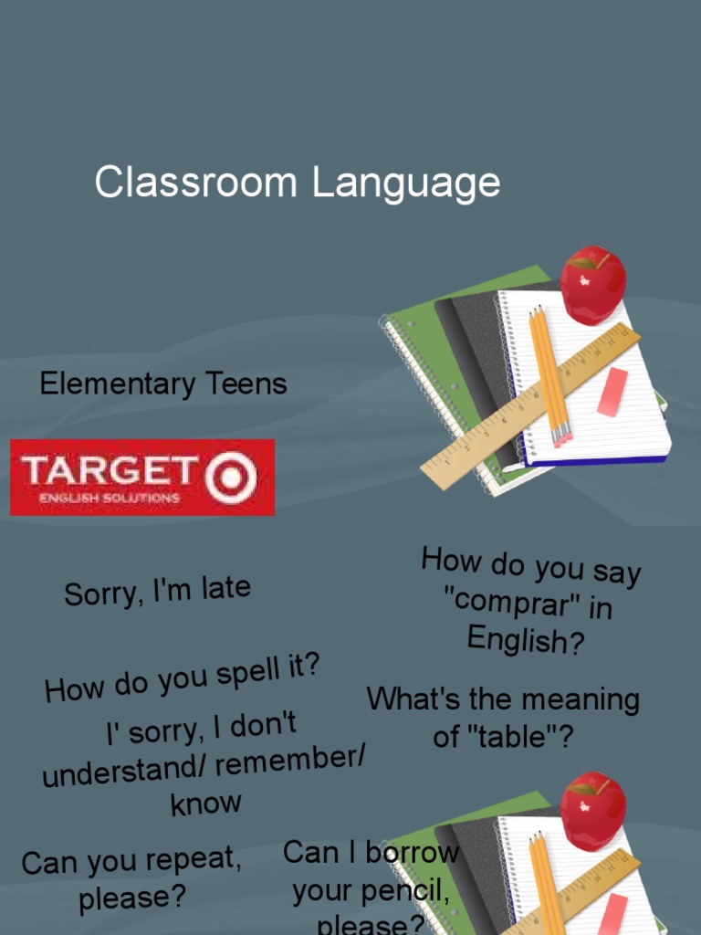 Common Classroom Phrases: Language Examples for Elementary Students | PDF