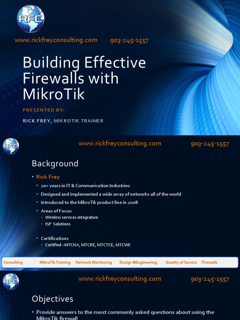 Building Effective Firewalls With MikroTik | PDF | Firewall (Computing) | 4 G