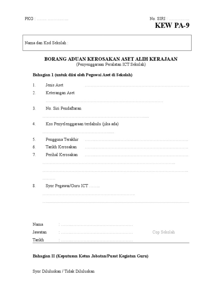 Borang KEW PA-9 | PDF