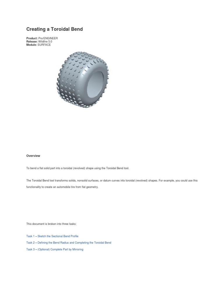 Creating a Toroidal Bend in Creo | PDF | Differential Geometry ...