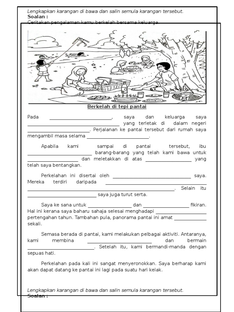 Lengkapkan Karangan Di Bawa Dan Salin Semula Karangan Tersebut | PDF