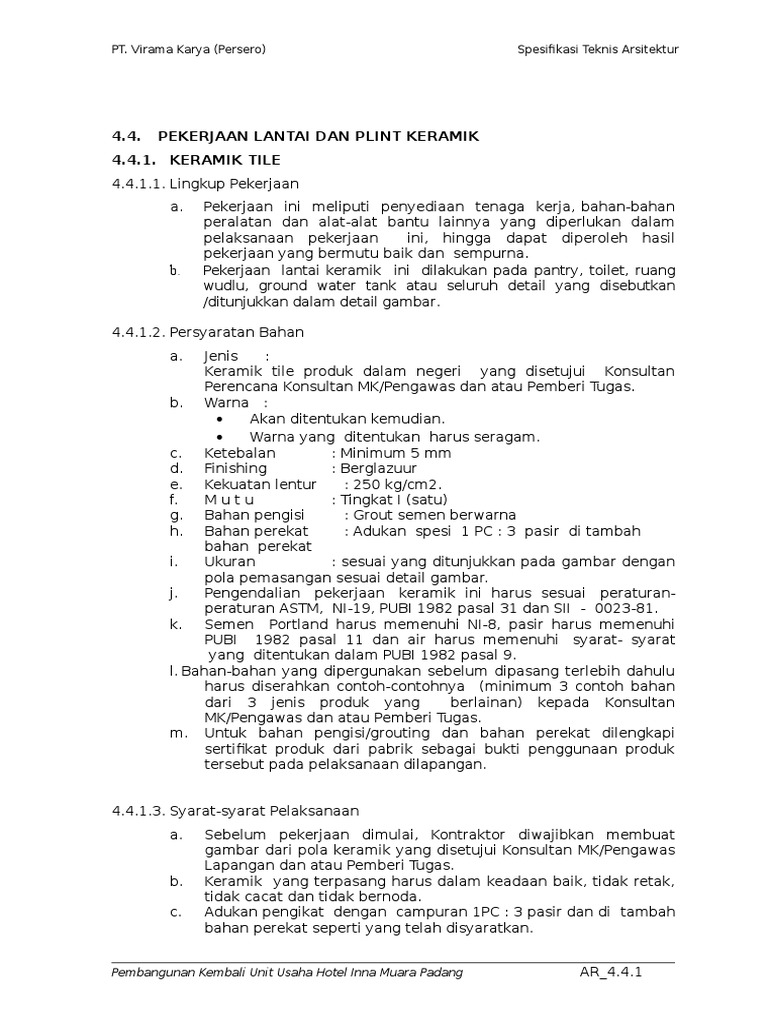 4.4 - Pek - Lantai & Plint Keramik | PDF