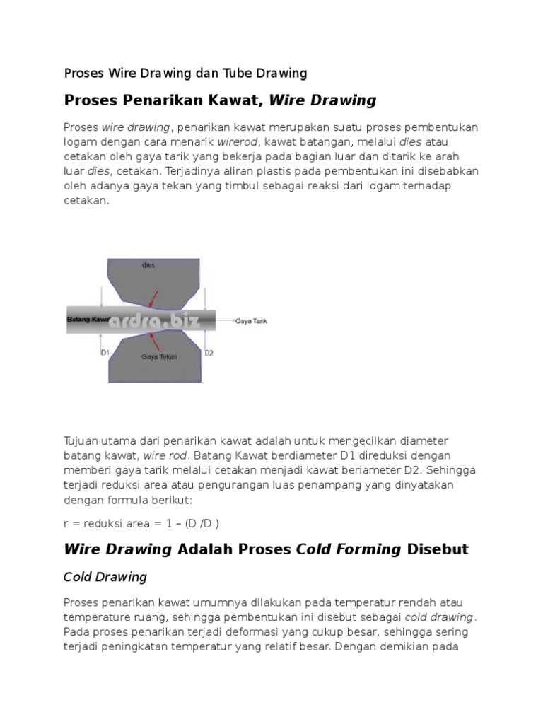 Proses Wire dan Tube Drawing Logam | PDF | Komputer | Teknologi & Rekayasa