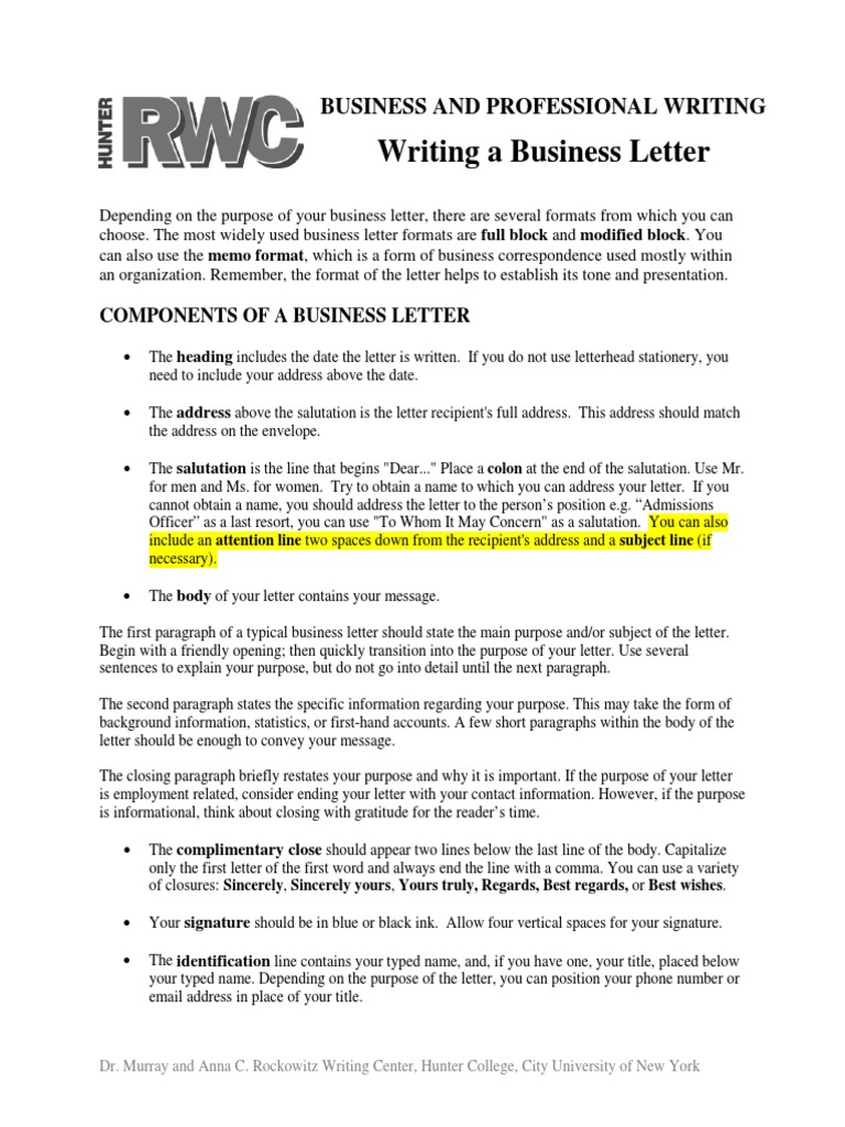 Business Letter Writing Guide | PDF | Paragraph | Text