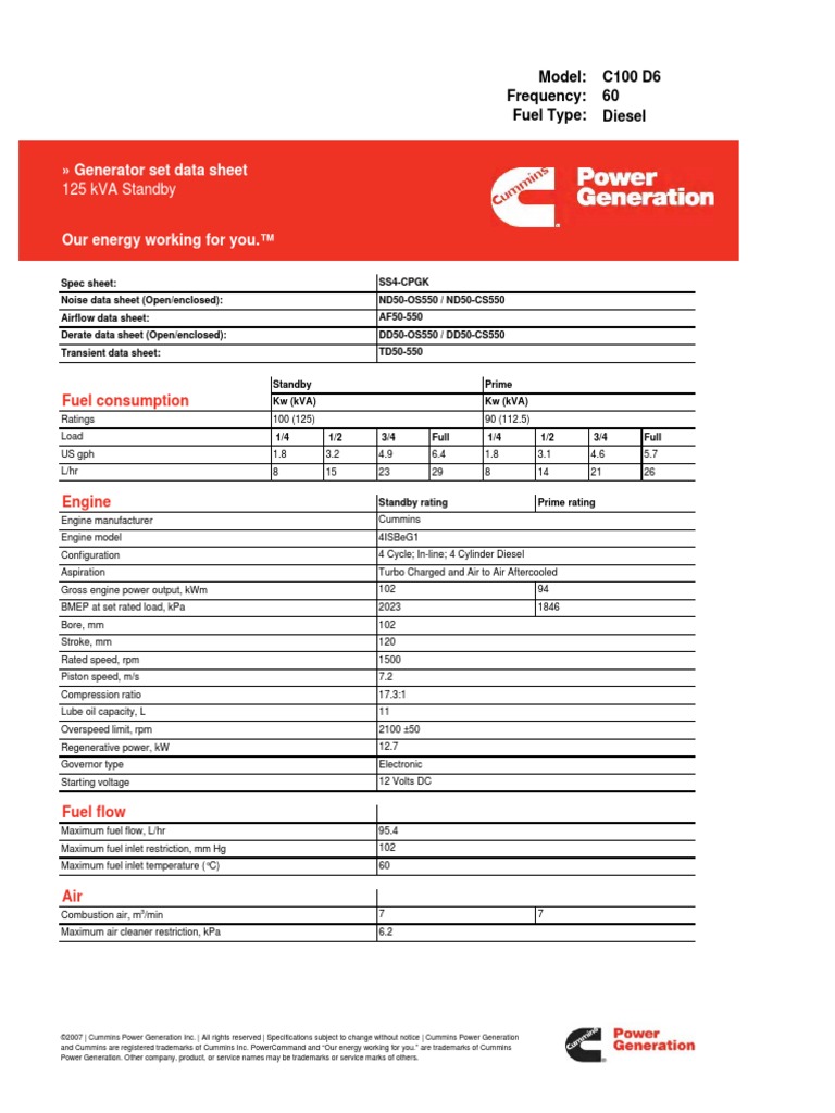 C100 D6 PDF | PDF | Diesel Engine | Engines