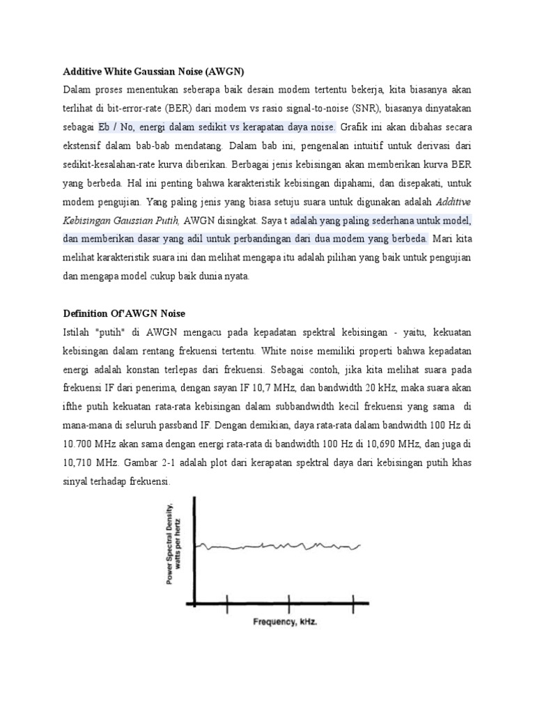 Additive White Gaussian Noise | PDF | Metode & Bahan Ajar | Komputer