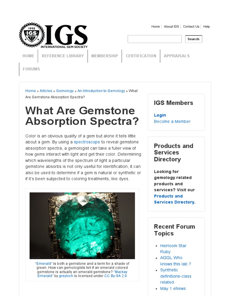 What Are Gemstone Absorption Spectra | PDF | Gemstone | Color