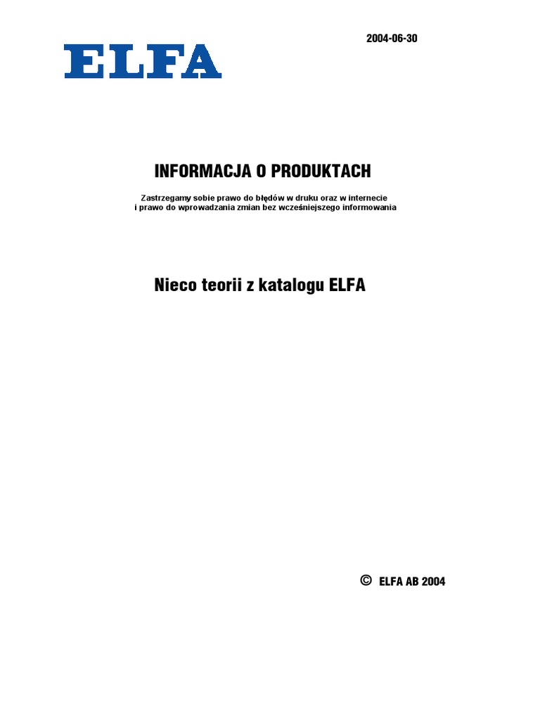 Nieco Teorii Z Katalogu Elfa PDF | PDF