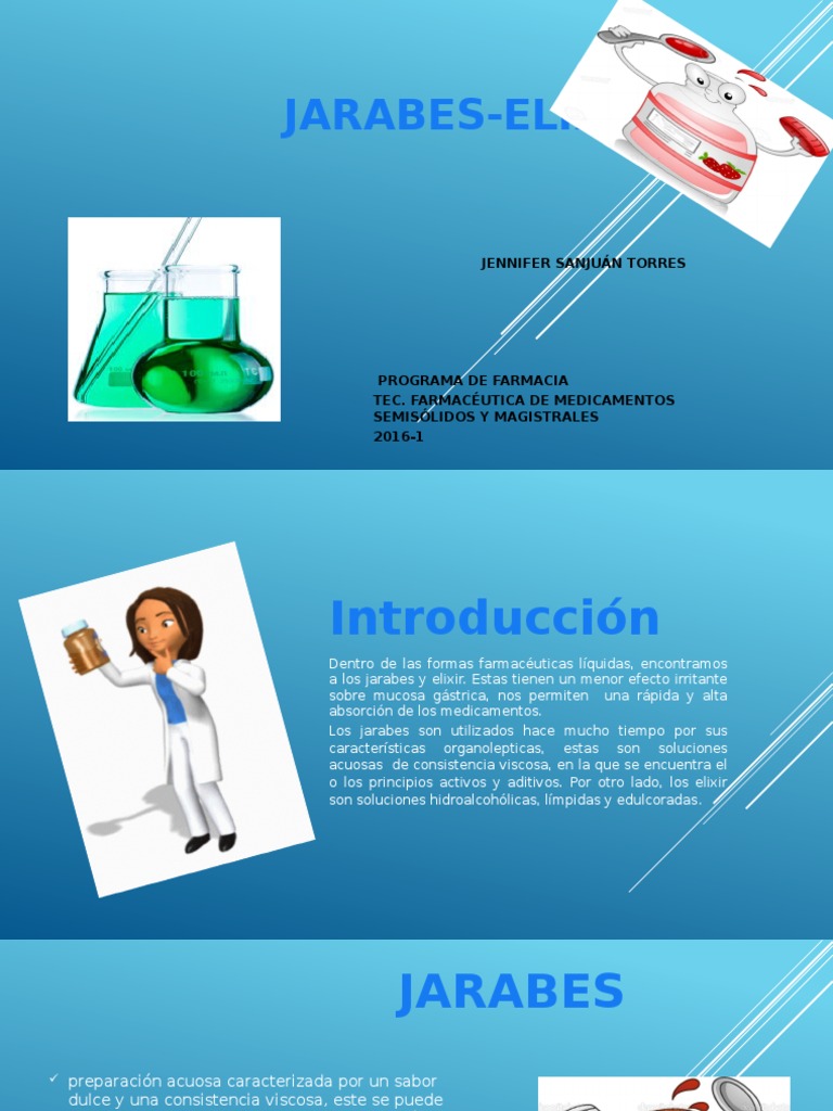 Jarabes Elixires | PDF | Medicamentos con receta | Sacarosa