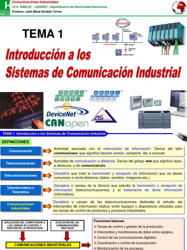 Tema - 1 Introduccion A Los Sistemas de Comunicacic3b3n Industrial PDF | PDF | Scada | Modelo osi