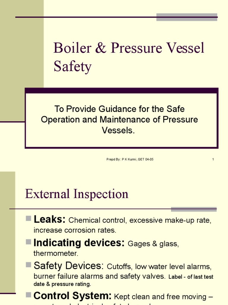 Boiler and Pressure Vessel Safety.pps | Valve | Boiler