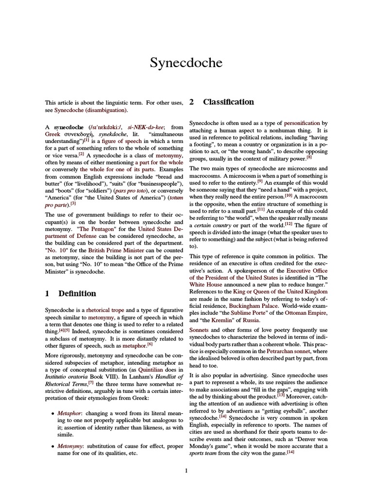 Synecdoche | PDF | Poetic Devices | Philology