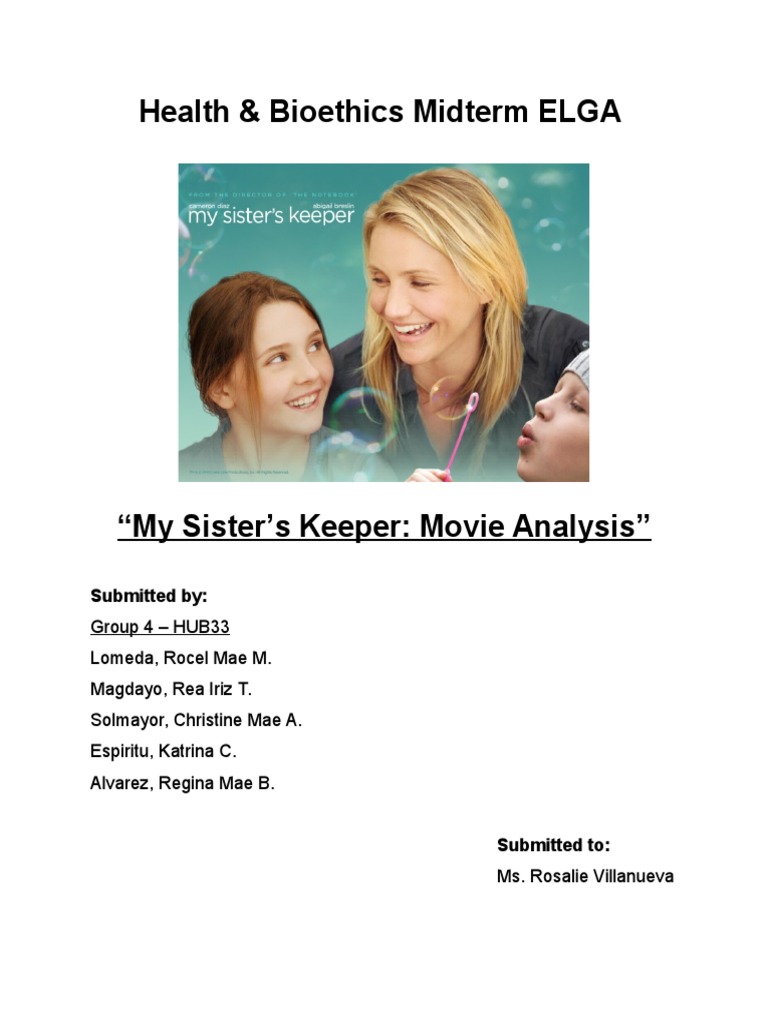 My Sister's Keeper Movie Analysis | PDF | Organ Donation | Medical ...