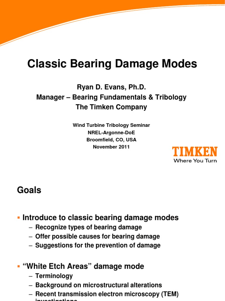 Bearing Failure by Timken | Download Free PDF | Bearing (Mechanical) | Wear
