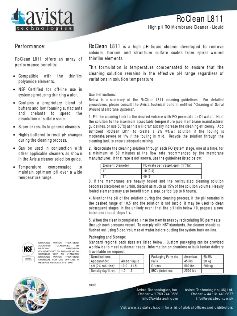 RoClean L811 DATASHEET PDF | PDF