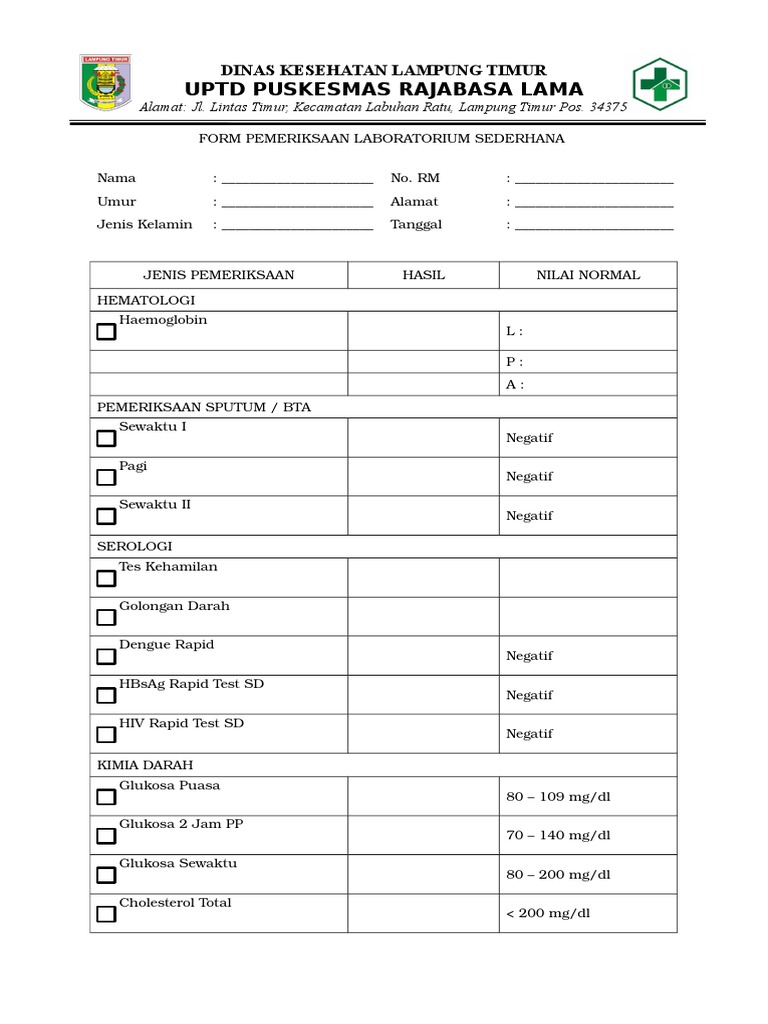 Form Lab Sederhana | PDF