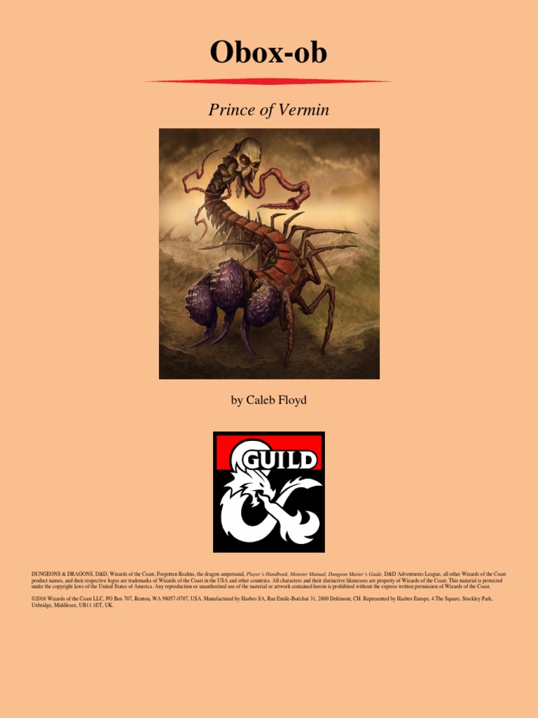 D&D5e - Bestiary - Obox-Ob Demon Lord of Vermin | PDF | Dungeons ...