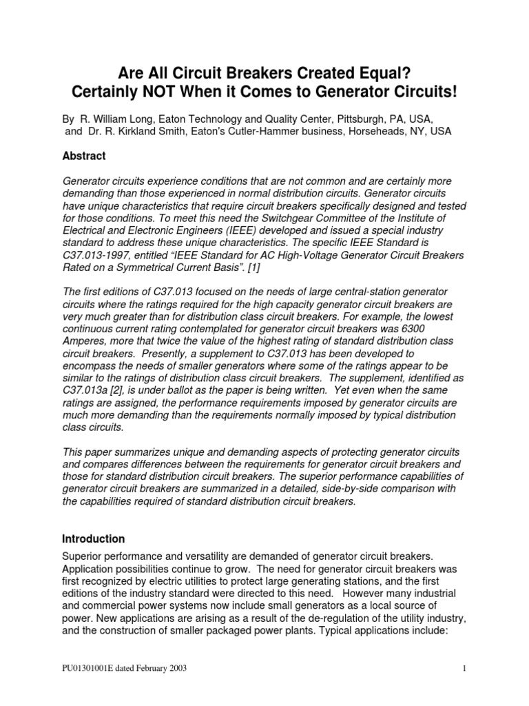 GCB | PDF | Electric Generator | Electric Current