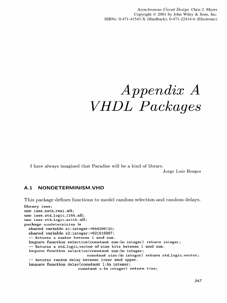 Appendix VHDL Packages: 2001 by John Wiley & Sons, Inc. Isbns: 0-471-41543-X (Hardback) 0-471 ...