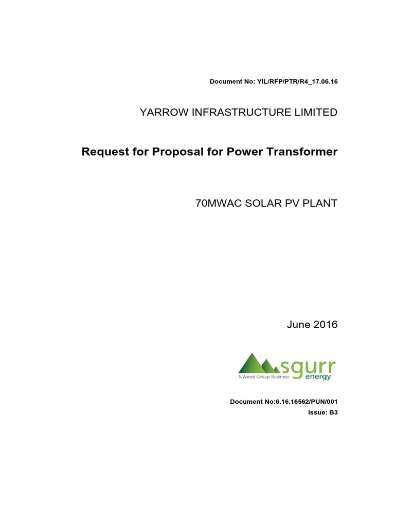Technical Specification - Power Transformer | PDF | Transformer | Relay