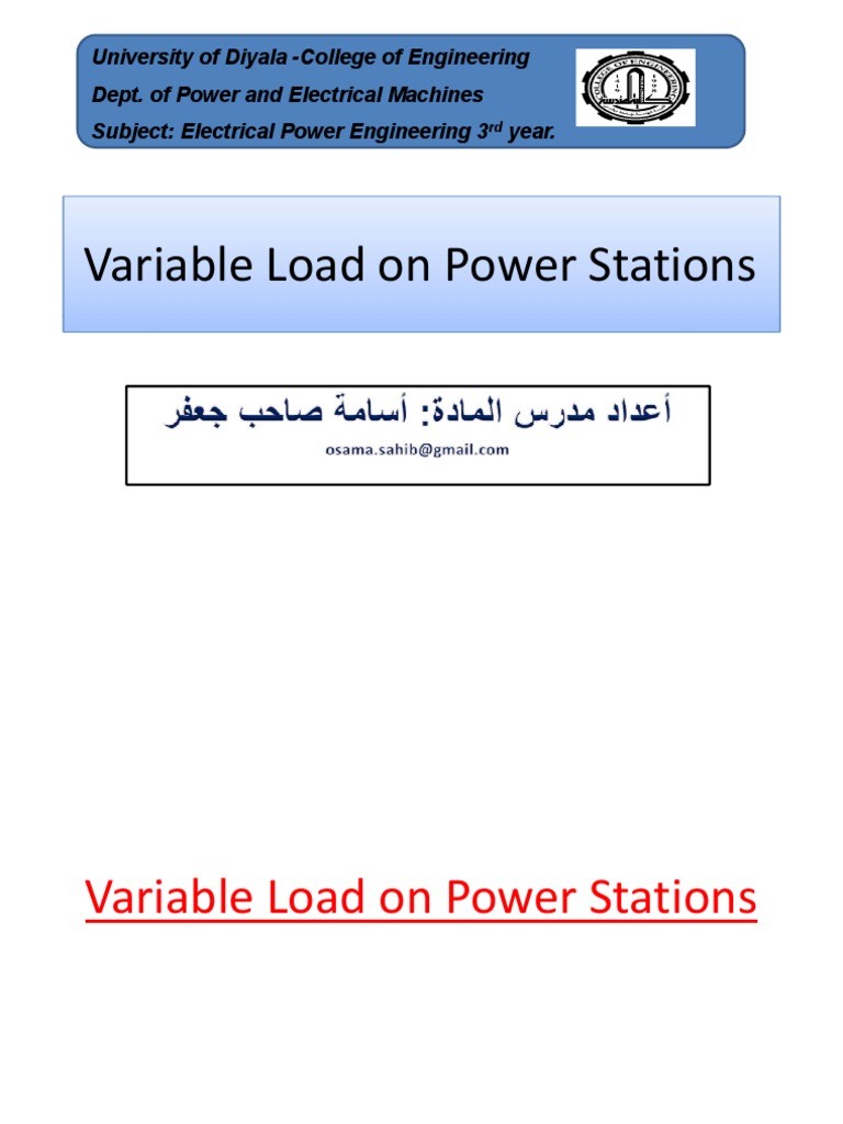 Variable Load On Power Stations PRINTABLE | PDF | Power Station ...