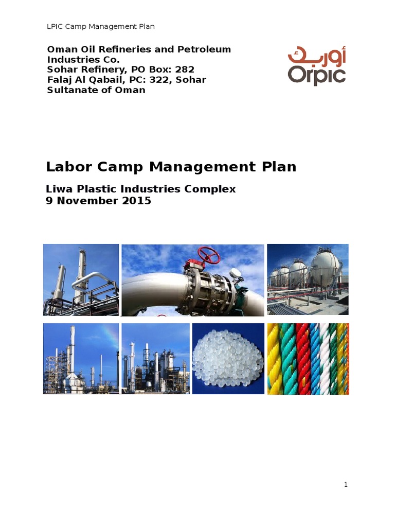 L Pic Camp Management Plan | PDF | Trade Union | Employment