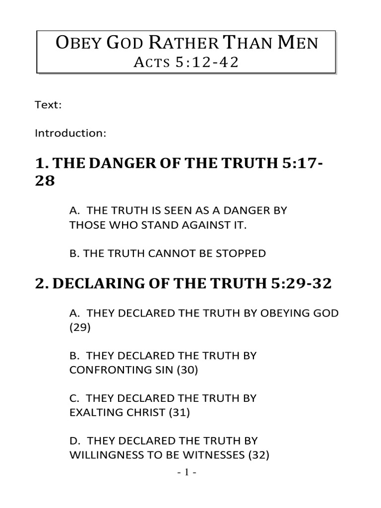 05 - Obey God Rather Than Men | PDF