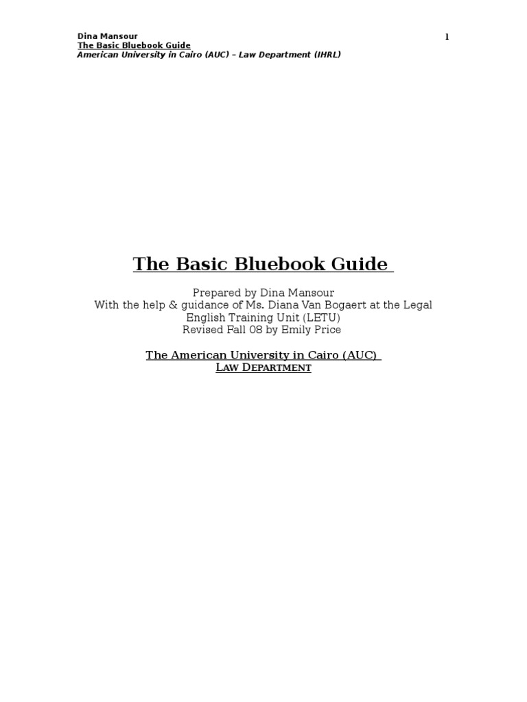 Bluebooking Basics Guide (AUC LETU) | PDF | Citation | Bracket