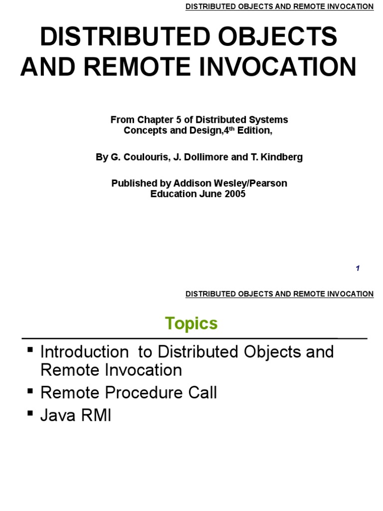 Distributed Objects and Remote Invocation | PDF | Message Passing ...