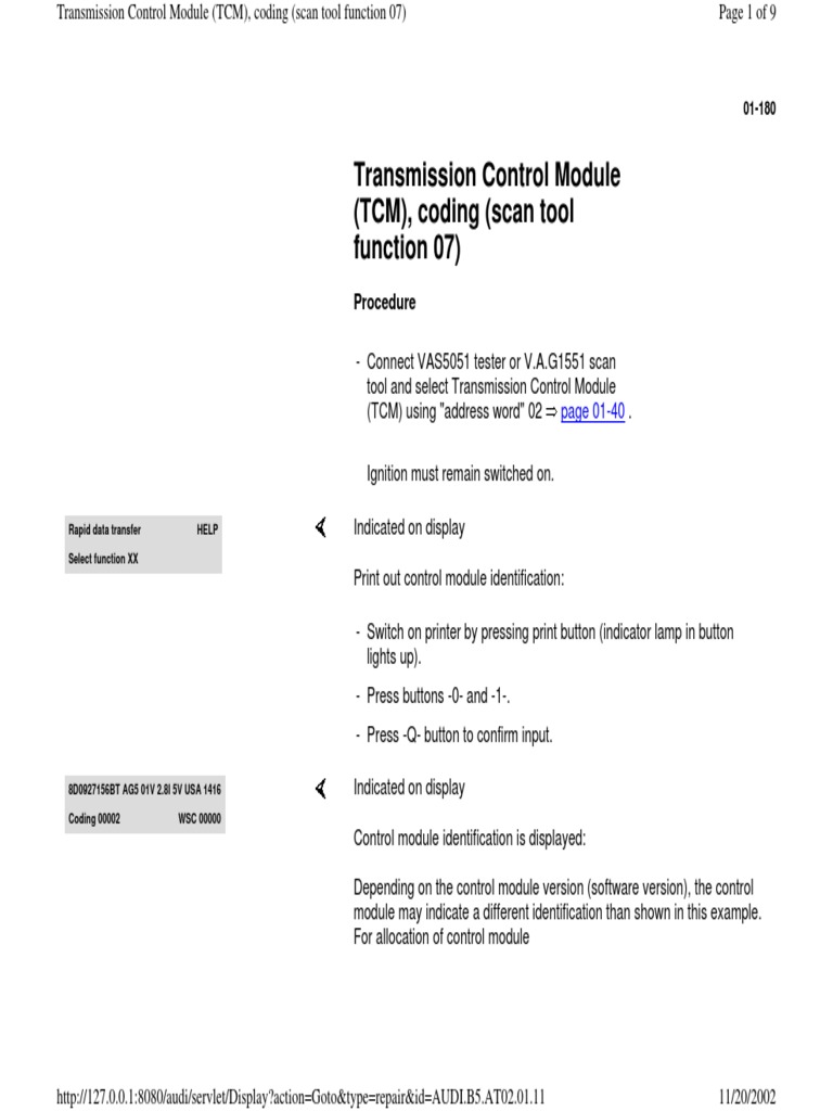 01-180 TCM Code PDF | PDF | Transmission (Mechanics) | Automobiles