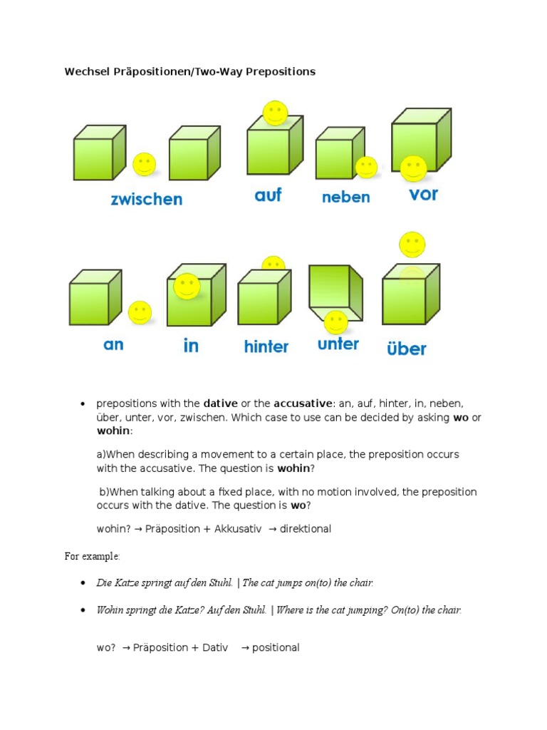 Wechsel Präpositionen