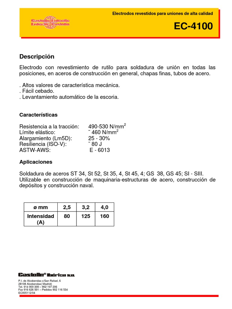 6013 Castolin | PDF | Unión | Materiales