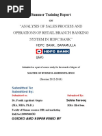 Project Report On HDFC Bank | PDF | Banks | Mergers And Acquisitions