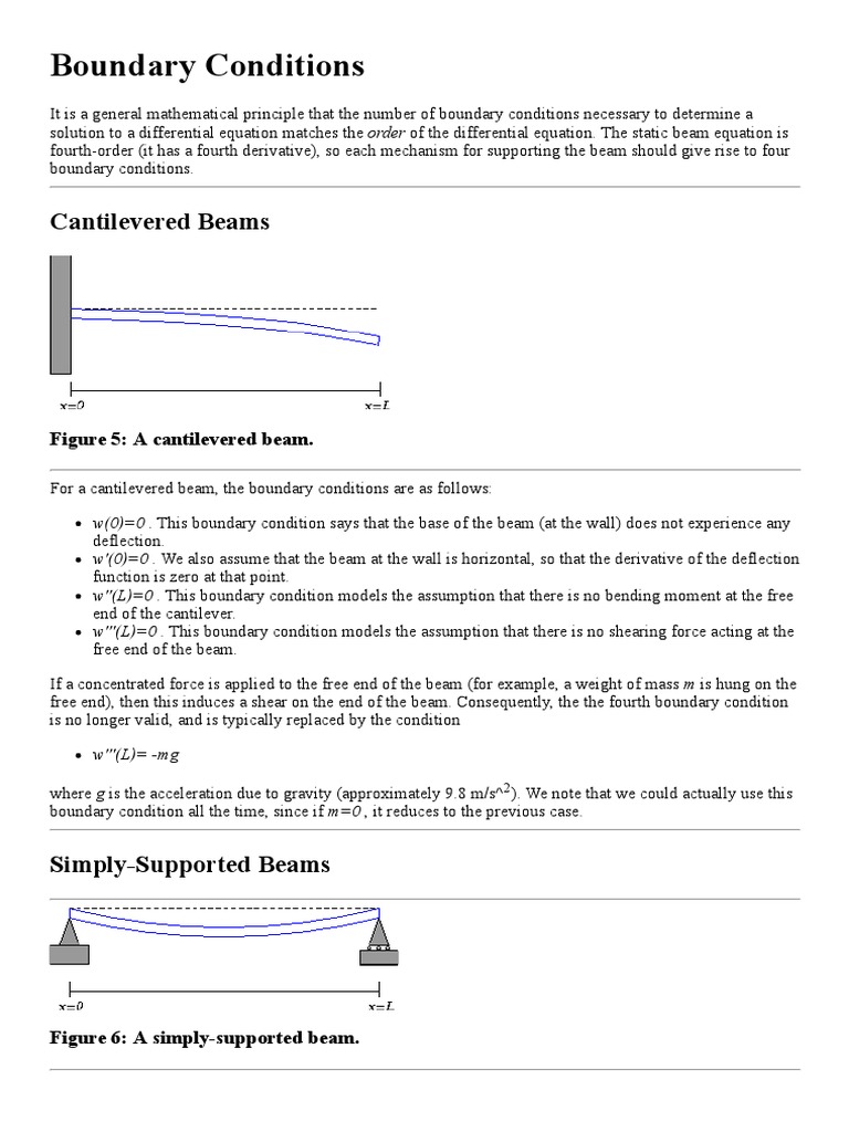 Beams, Bending, and Boundary Conditions - Boundary Conditions | PDF ...