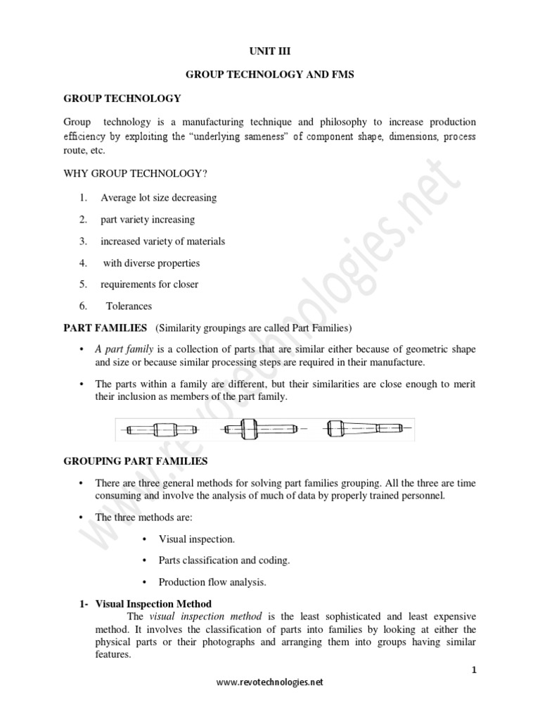 Group Technology and FMS Overview | PDF | Production And Manufacturing ...