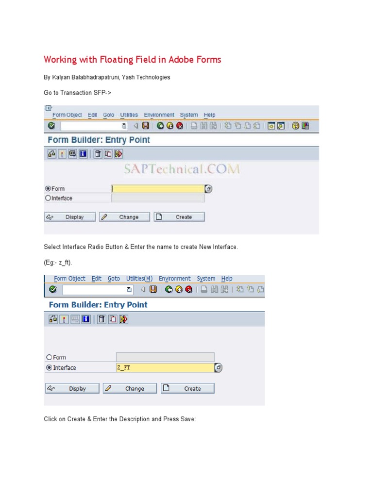 Working With Floating Field in Adobe Forms | PDF
