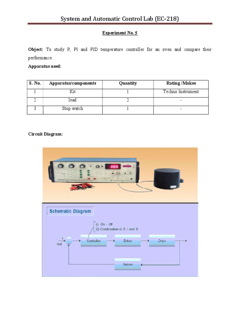 System and Automatic Control Lab (EC-218) | PDF | Control Theory ...
