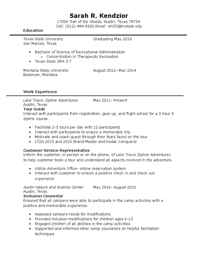 Resume SK With References Final | PDF | Camping | Further Education